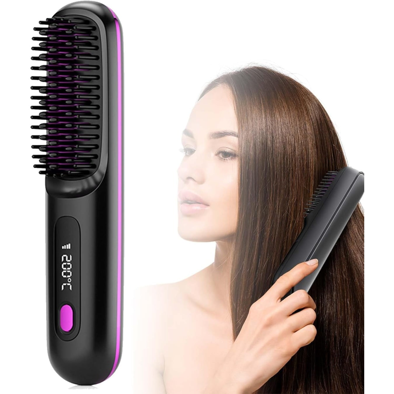 Bella Brush Pro, Bellabrush Pro Hair Brush, Bellabrush Thermal Brush, Cordless Hair Straightener ...