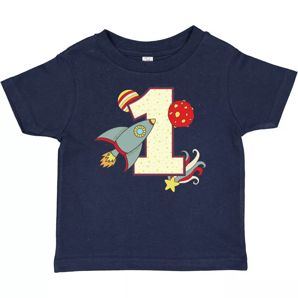 Bella Canvas 1st Birthday Outer Space Theme Baby Toddler Shirt Rocket 1 ...