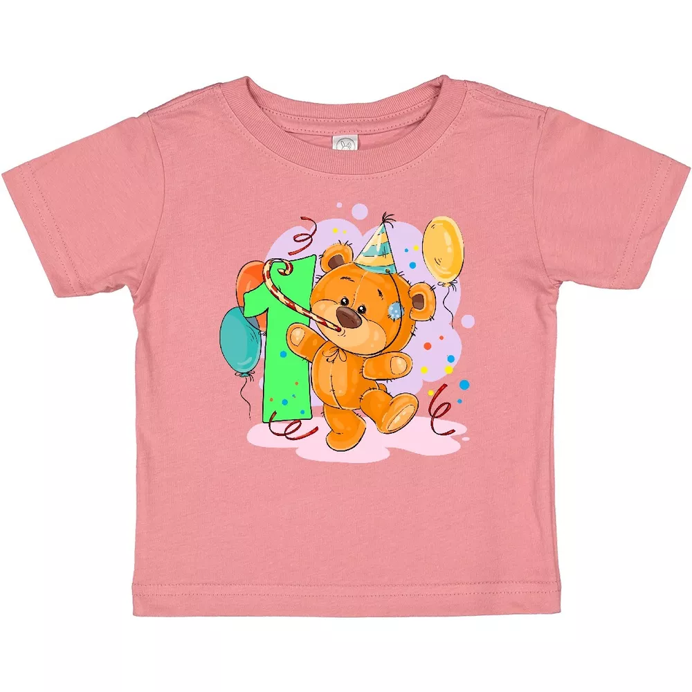 Bella Canvas 1st Birthday Teddy Bear Baby Toddler Shirt First Cute ...