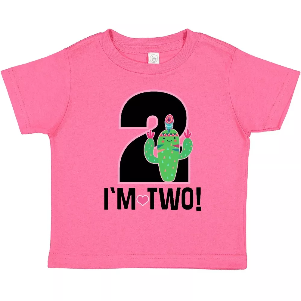 Bella Canvas 2nd Birthday Cactus Tribal For 2 Year Old Toddler Shirt Im ...