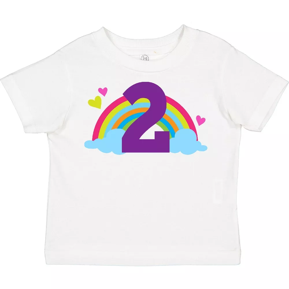 Bella Canvas 2nd Birthday Rainbow Cute Girls Toddler Shirt Second Two ...