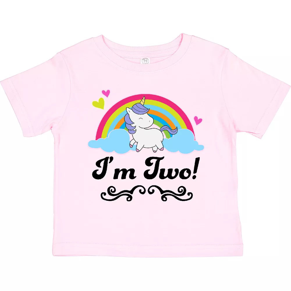 Bella Canvas 2nd Birthday Rainbow With Girl Unicorn Toddler Shirt Celebration Kid Toddler Shirt ...