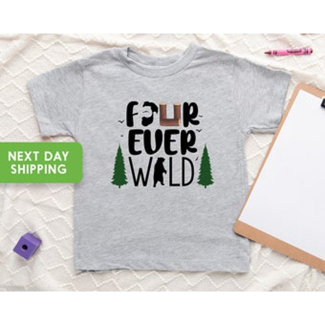 Bella Canvas 4rd Birthday Boy Fourth Birthday Four Ever Wild Boy Fourth ...