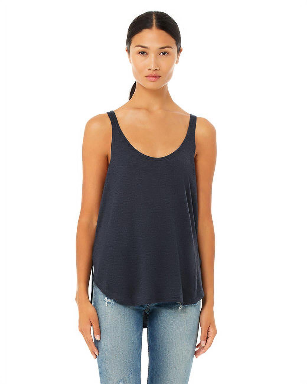 Bella+Canvas 8802 Women's Flowy Side Slit Tank-Heather Navy-L - Walmart.com
