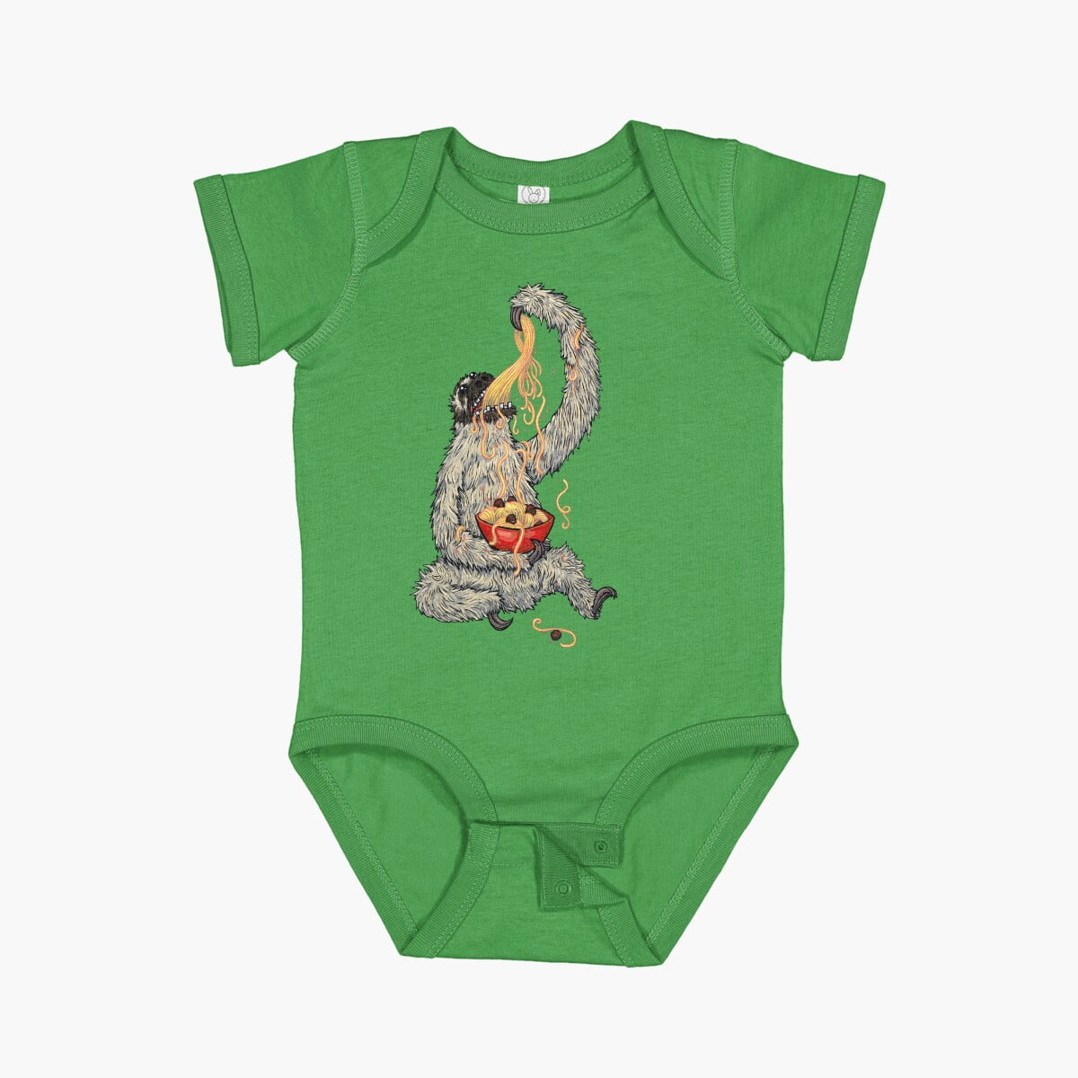 Bella Canvas A Sloth Eating Spaghetti Short Sleeve Baby One-Piece ...