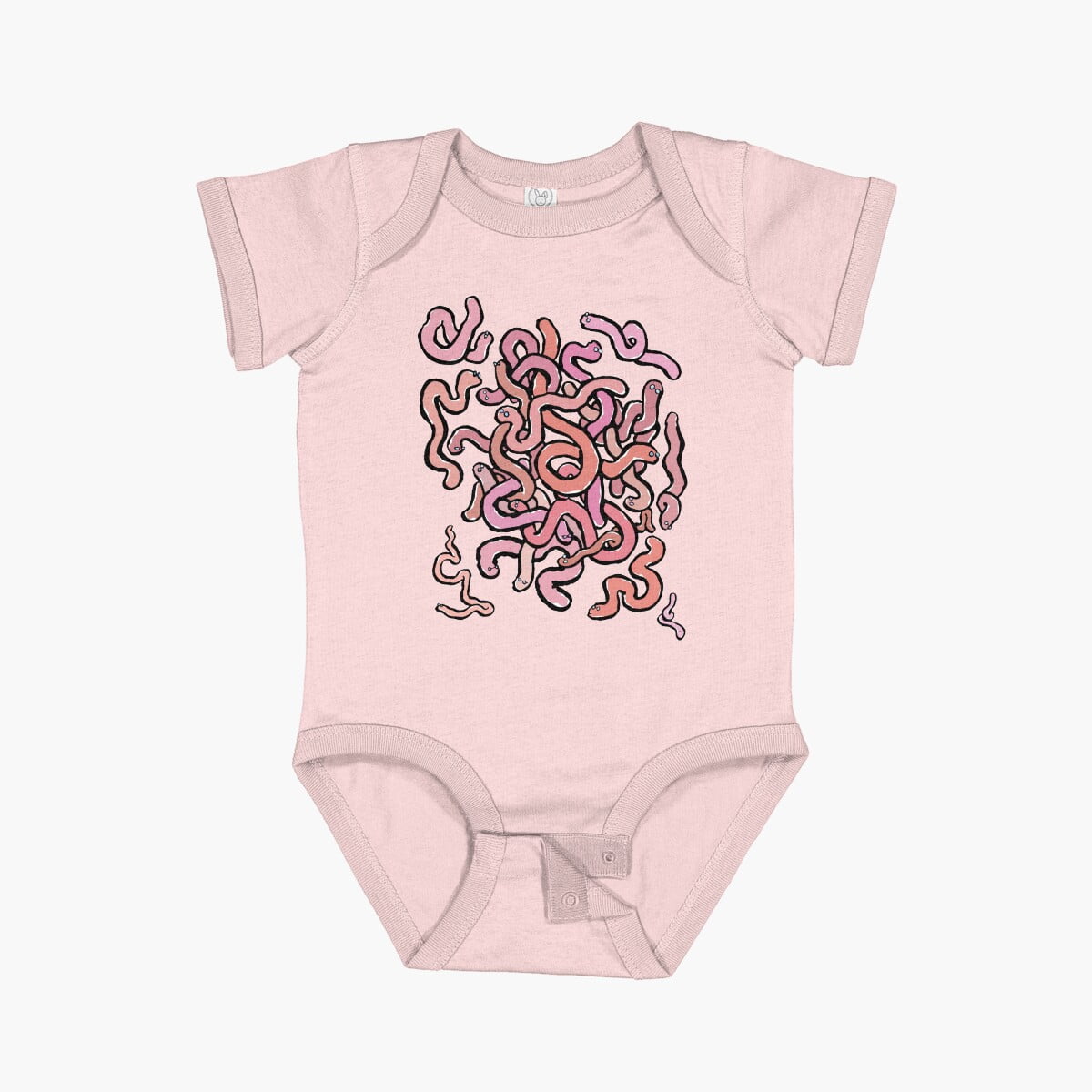 Bella Canvas A Tangle Of Worms Short Sleeve Baby One-Piece Newborn ...