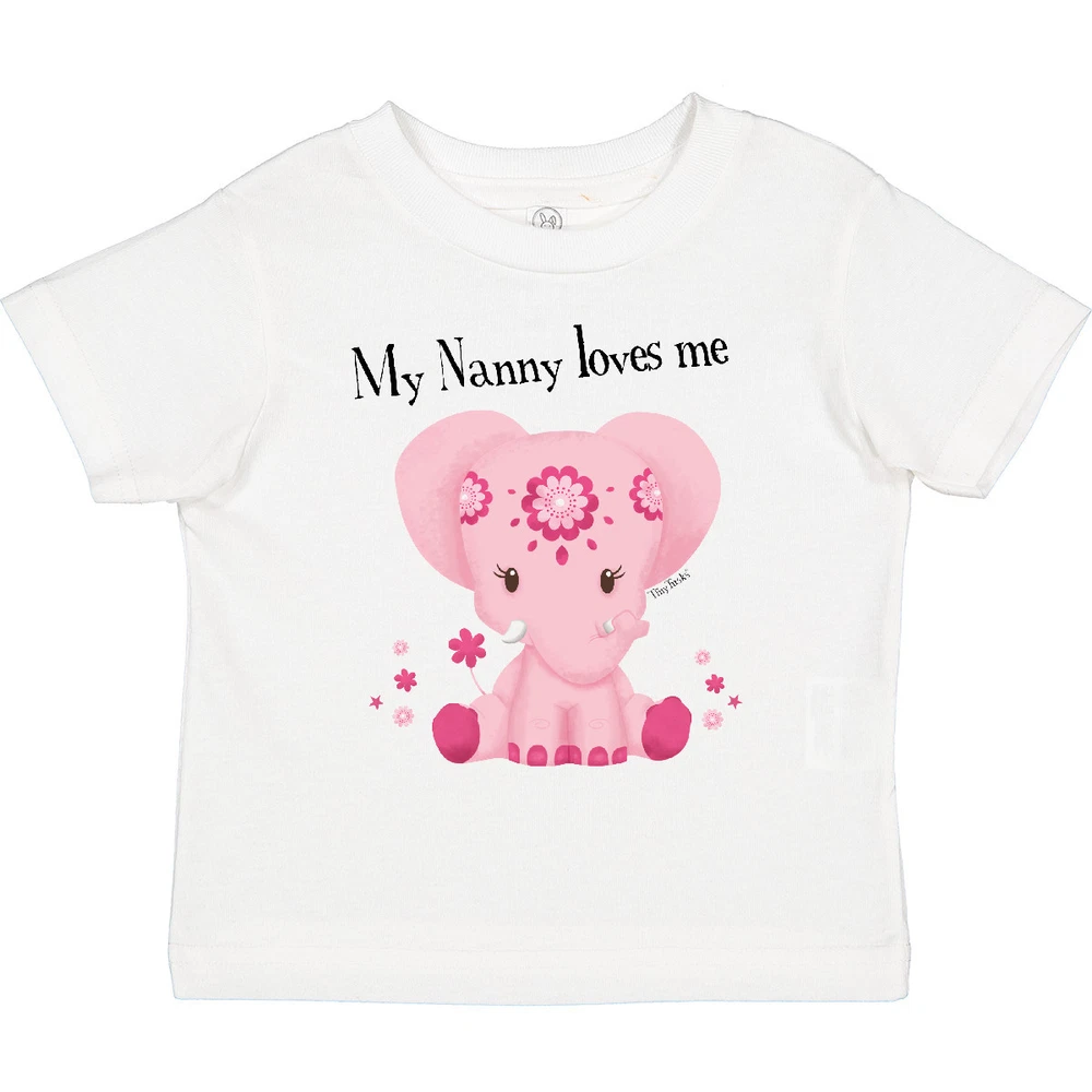 Bella Canvas Aditi My Nanny Loves Me Pink Elephant Beautiful Toddler Shirt Family Toddler Shirt ...