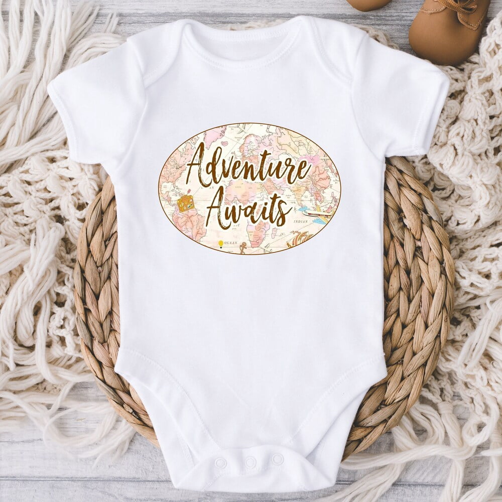 Bella Canvas with Adventure Awaits, Vintage Map, Pregnancy Reveal Baby ...