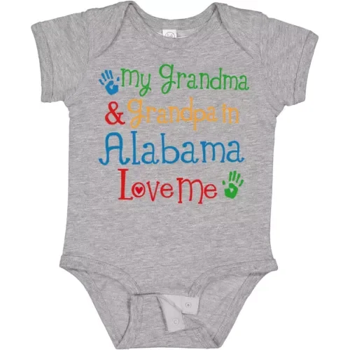 Bella Canvas Alabama Grandma Grandpa Love Me Baby Grandchild Grandson Hws Bodysuit - Walmart.com