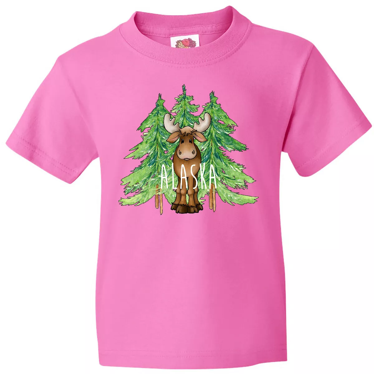 Bella Canvas Alaska Moose And Trees Toddler T-Shirt States Boodlebug ...