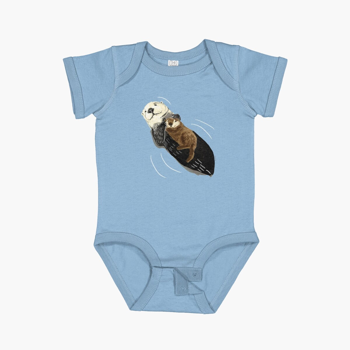 Bella Canvas Alaska Sea Otter Mom And Baby Short Sleeve Baby One-Piece ...