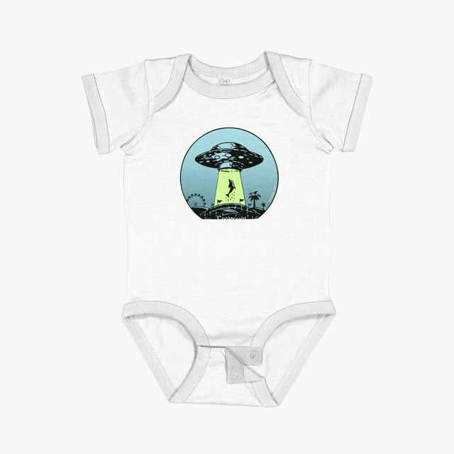 Bella Canvas Alien Ufo Dolphin Abduction Short Sleeve Baby One-Piece ...