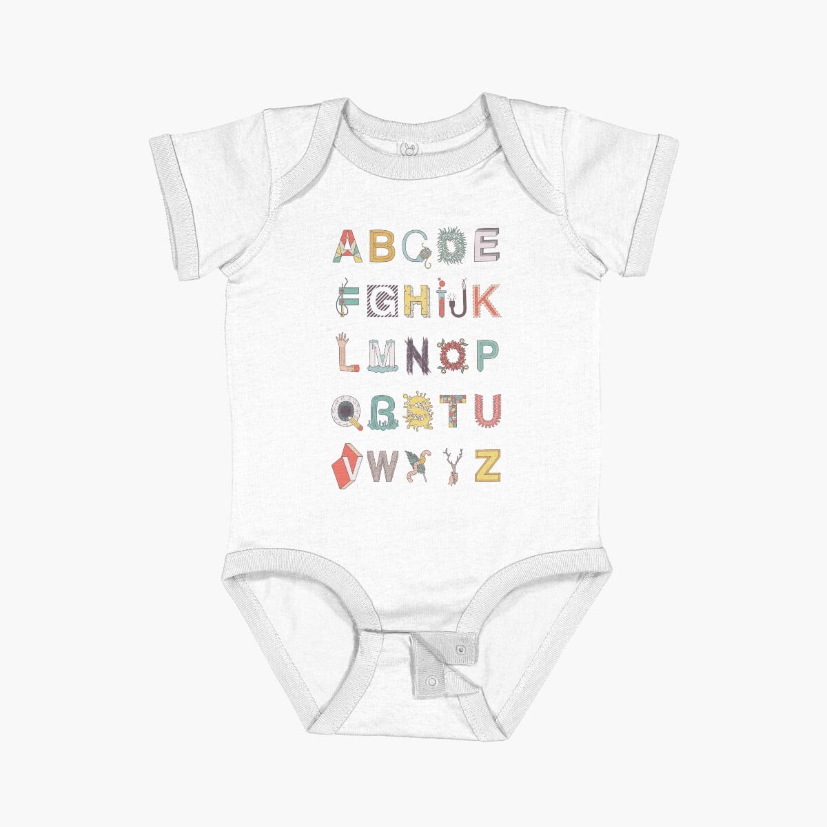 Bella Canvas Alphabet Short Sleeve Baby One-Piece Newborn Gender ...