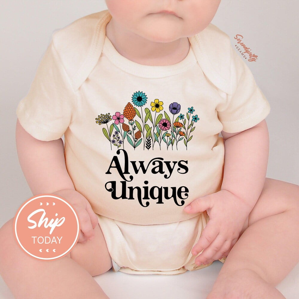 Bella Canvas with Always Unique, Floral, Cute Baby Gift, Baby Shower Gift, Newborn Outfit, Baby ...
