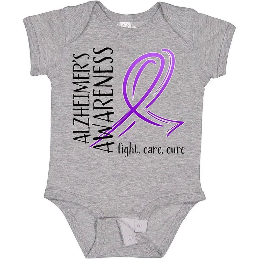 Bella Canvas Alzheimers Awareness- Fight, Care, Cure Baby Purple Ribbon ...