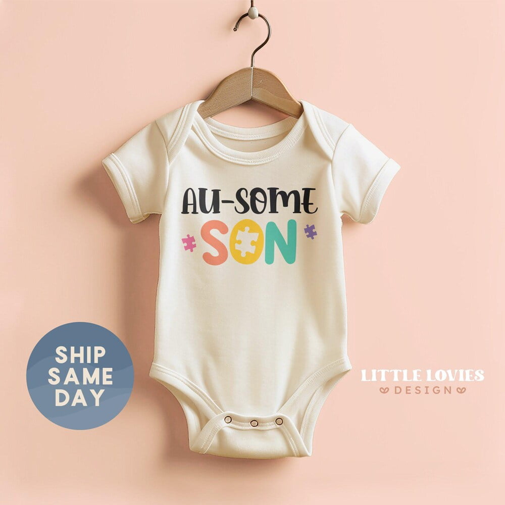 Bella Canvas with Au-Some Son, Cute Autism Awareness Outfit, Colorful ...