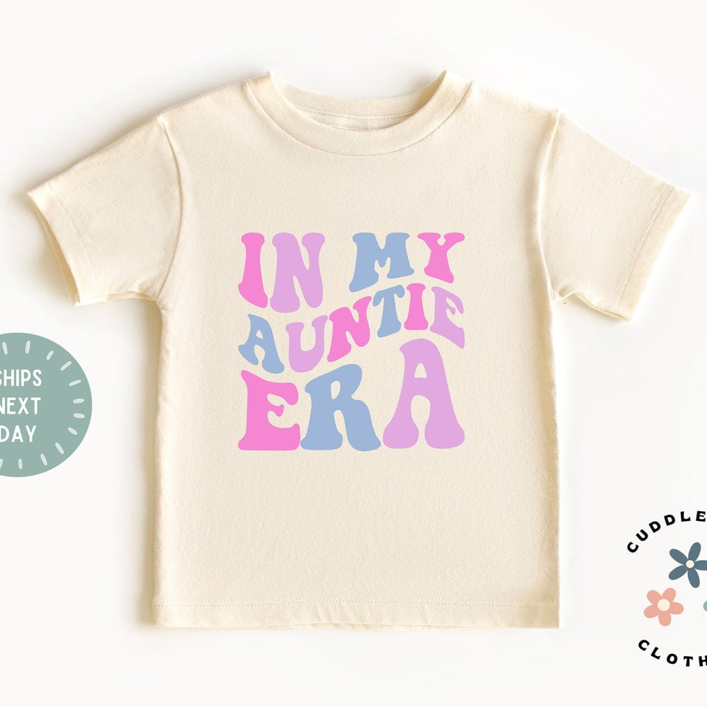 Bella Canvas Aunt Kids Shirt, In My Auntie Era Kids Tee, Aunt Gift, Cute Aunt Top, Pregnancy ...