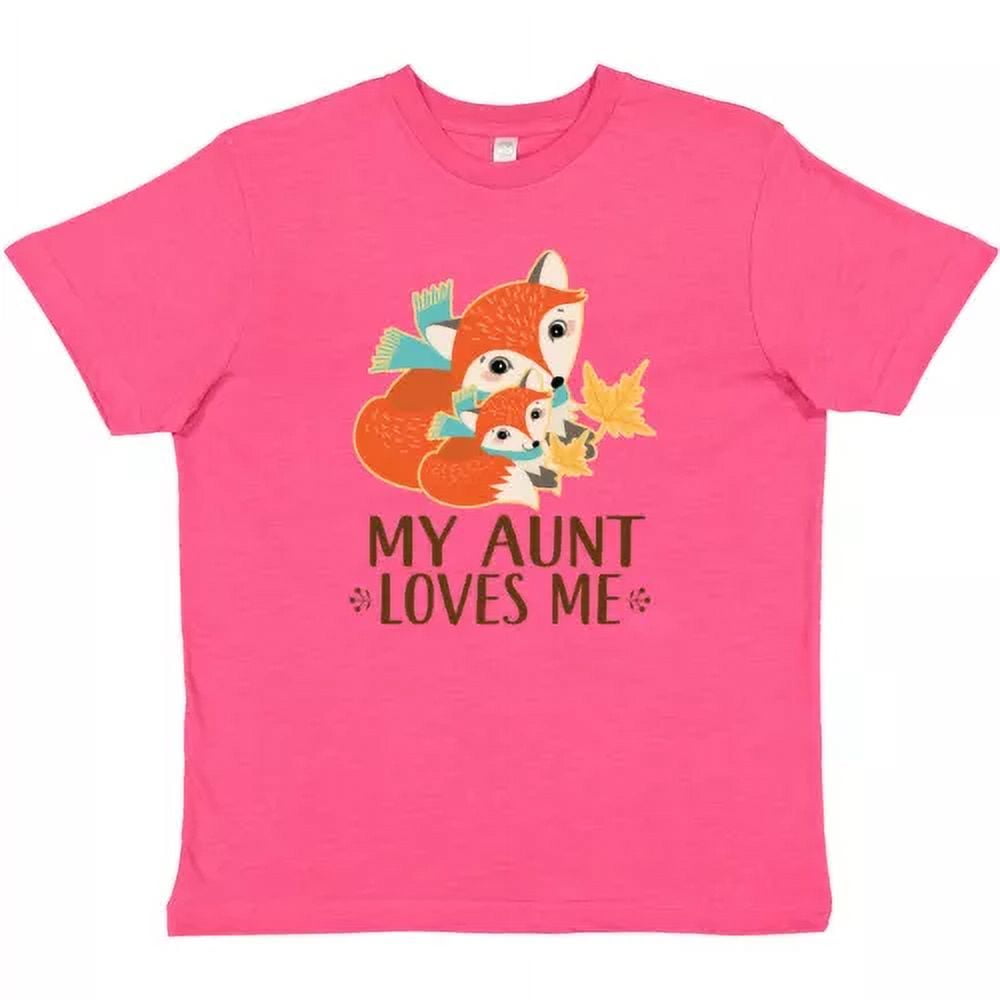 Bella Canvas Aunt Loves Me Woodland Fox Toddler T-Shirt Auntie Animals Foxes Cute Tee - Walmart.com