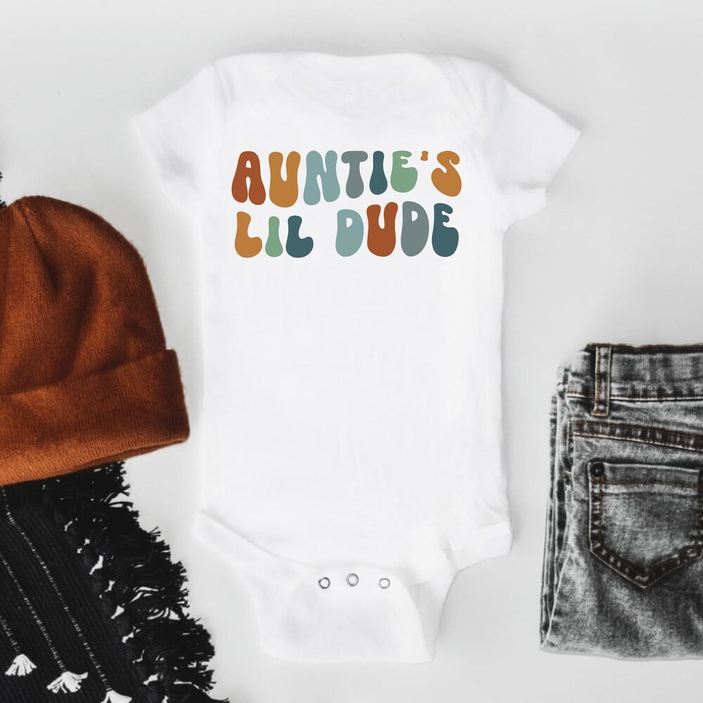 Bella Canvas with Auntie'S Lil Dude,, Aunt Pregnancy Announcement, Baby Boy Outfit, Baby Shower ...