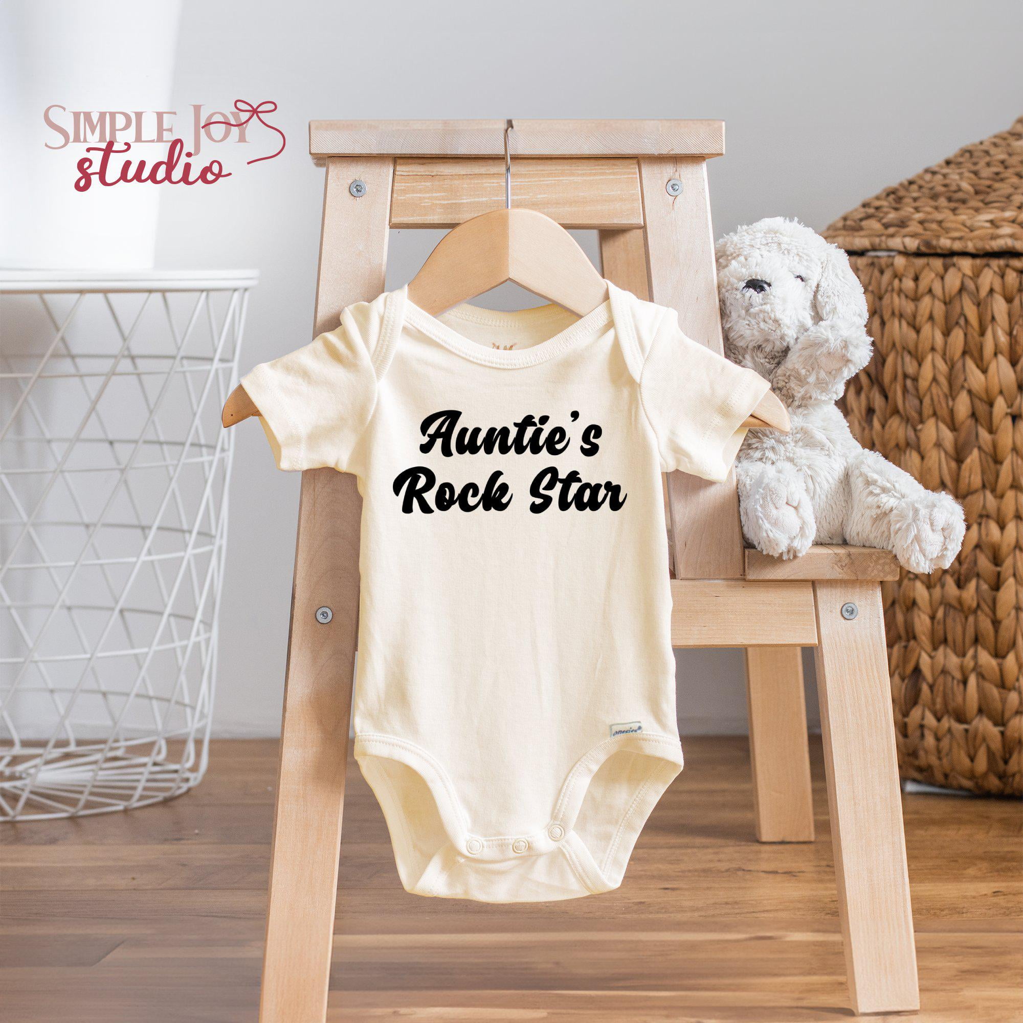 Bella Canvas with Aunties Rock Star, Cute Baby Romper Newborn Outfit, Baby Announcement Funny ...