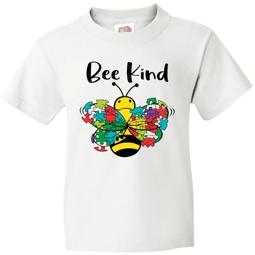 Bella Canvas Autism Awareness Bee Kind Month Support Puzzle Piece Be ...