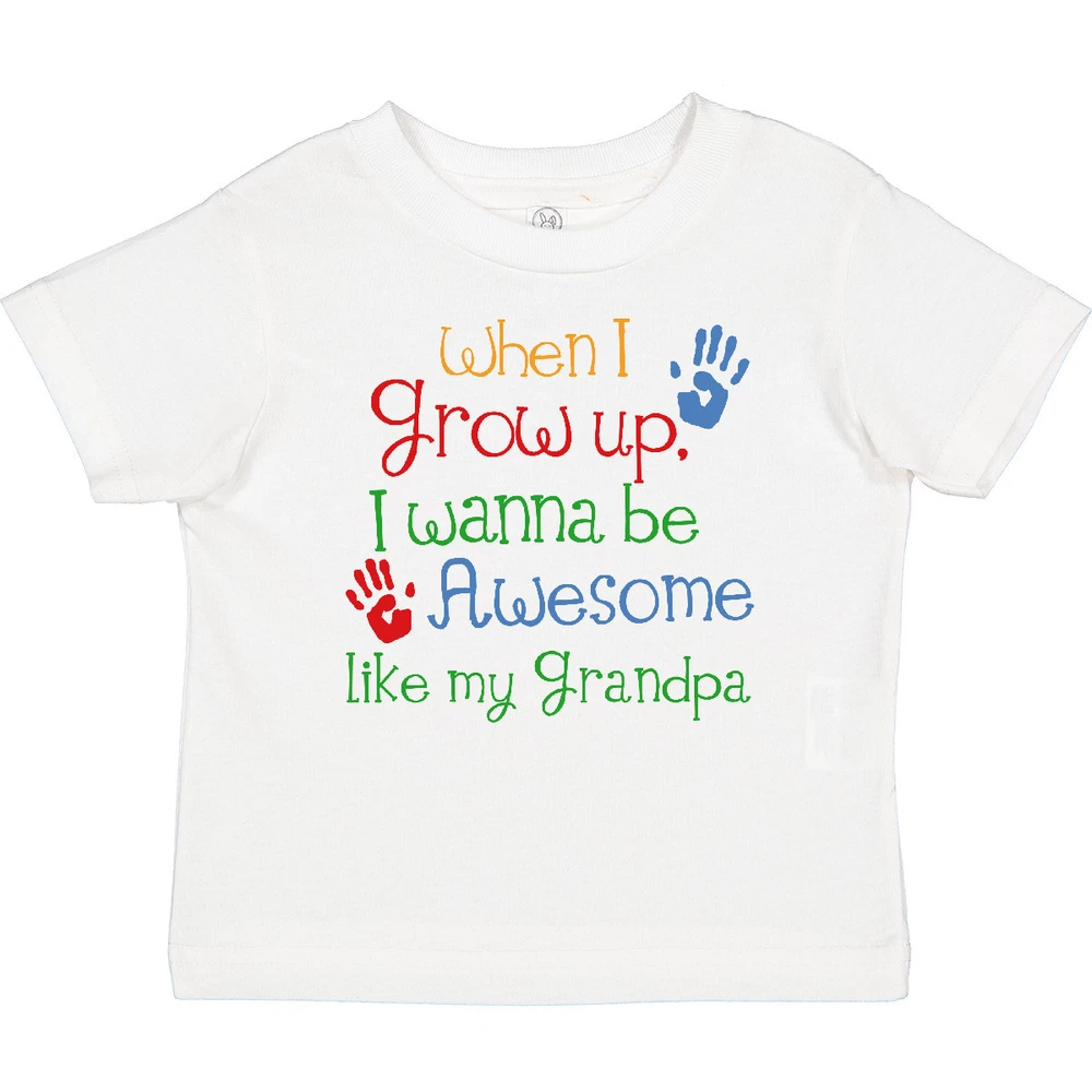 Bella Canvas Awesome Like My Grandpa Baby Toddler Shirt Grandfather Grandkids Handprints Toddler ...