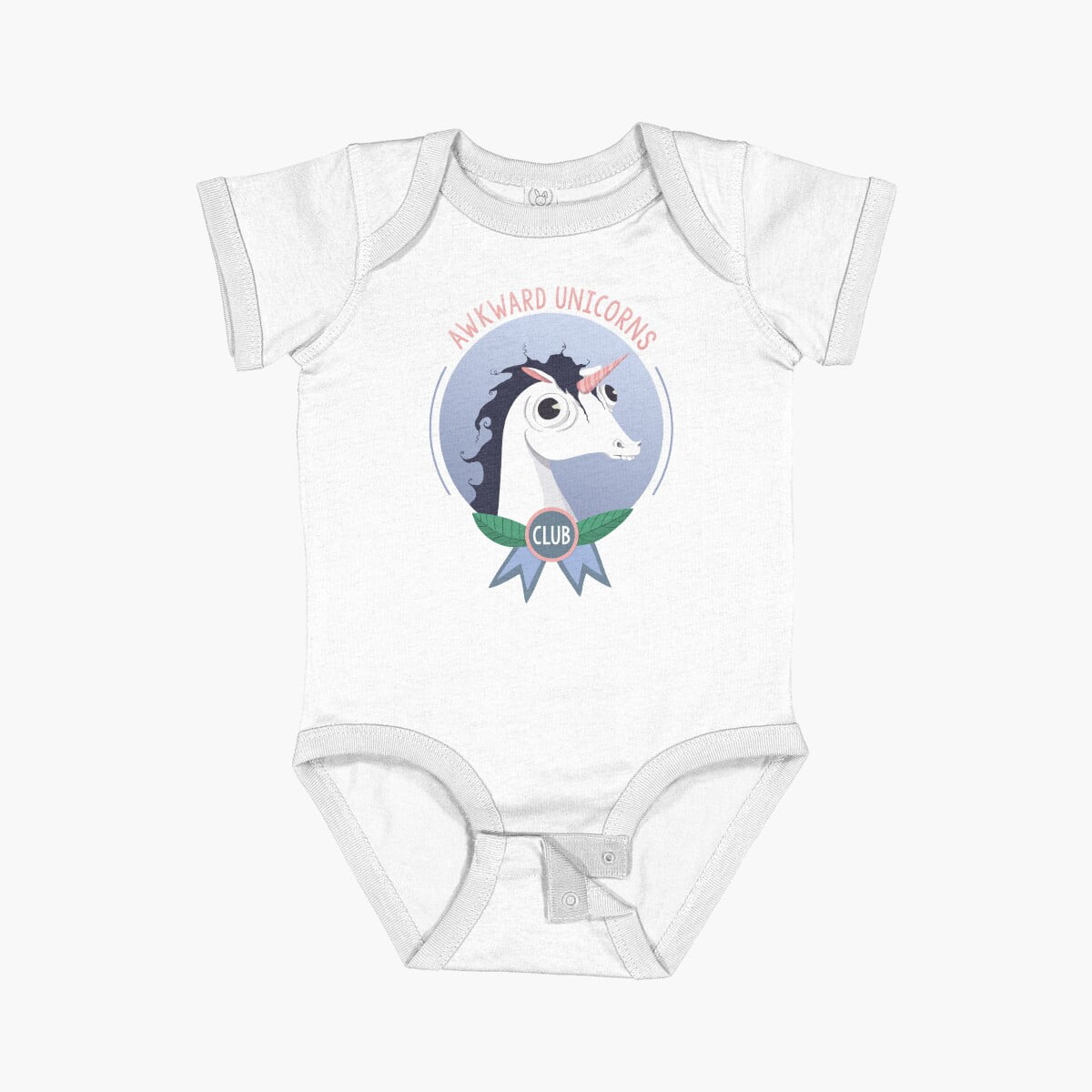 Bella Canvas Awkward Unicorns Club Short Sleeve Baby One-Piece Newborn ...
