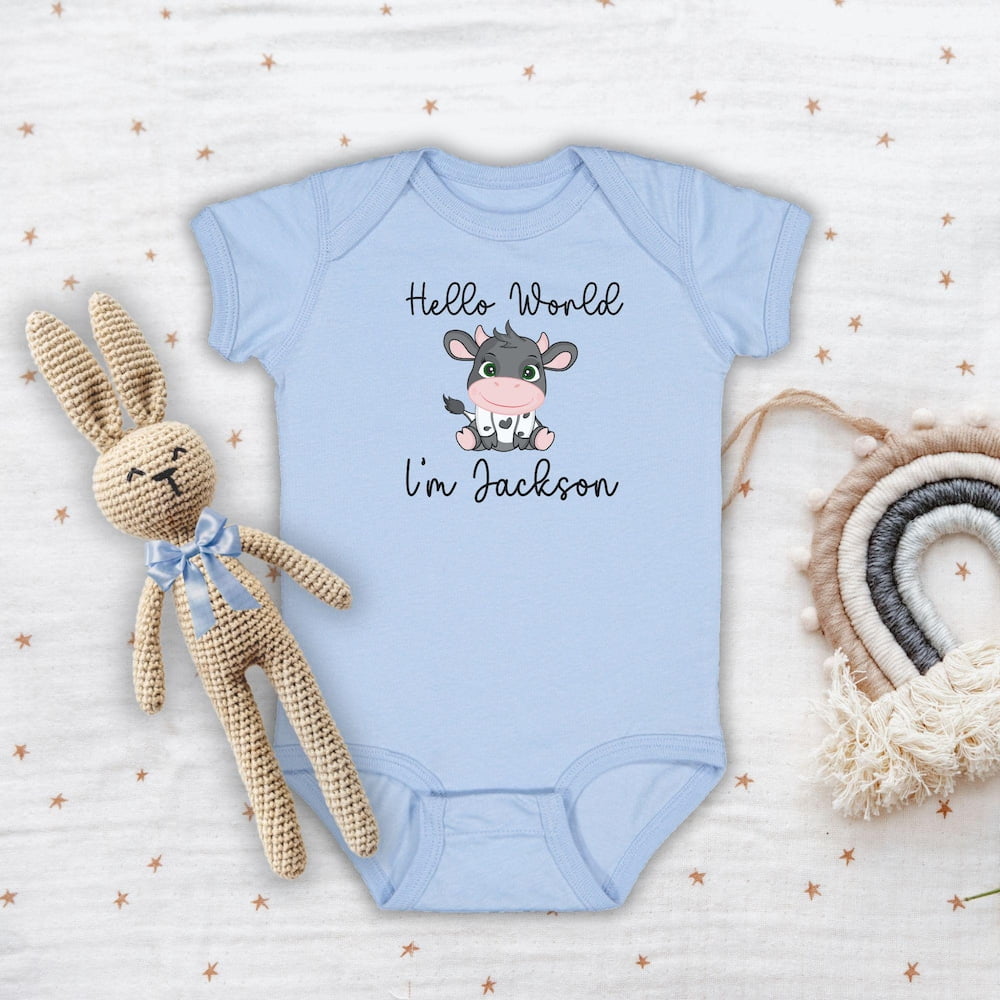 Bella Canvas Baby Cow Hello World Infant Bodysuit, Cute Animal Farm ...