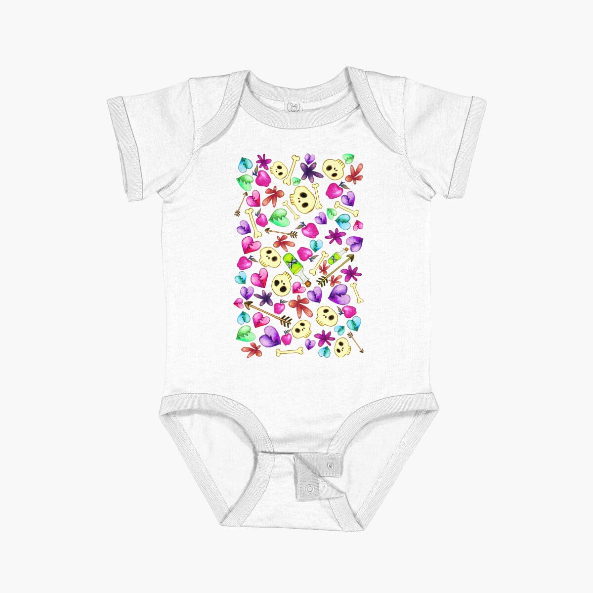 Bella Canvas Bad Arrows & Broken Hearts Short Sleeve Baby One-Piece ...