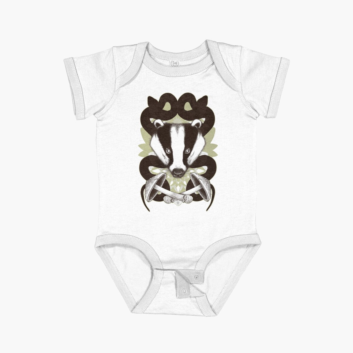 Bella Canvas Badgering The Snakes In The Mushrooms Short Sleeve Baby ...