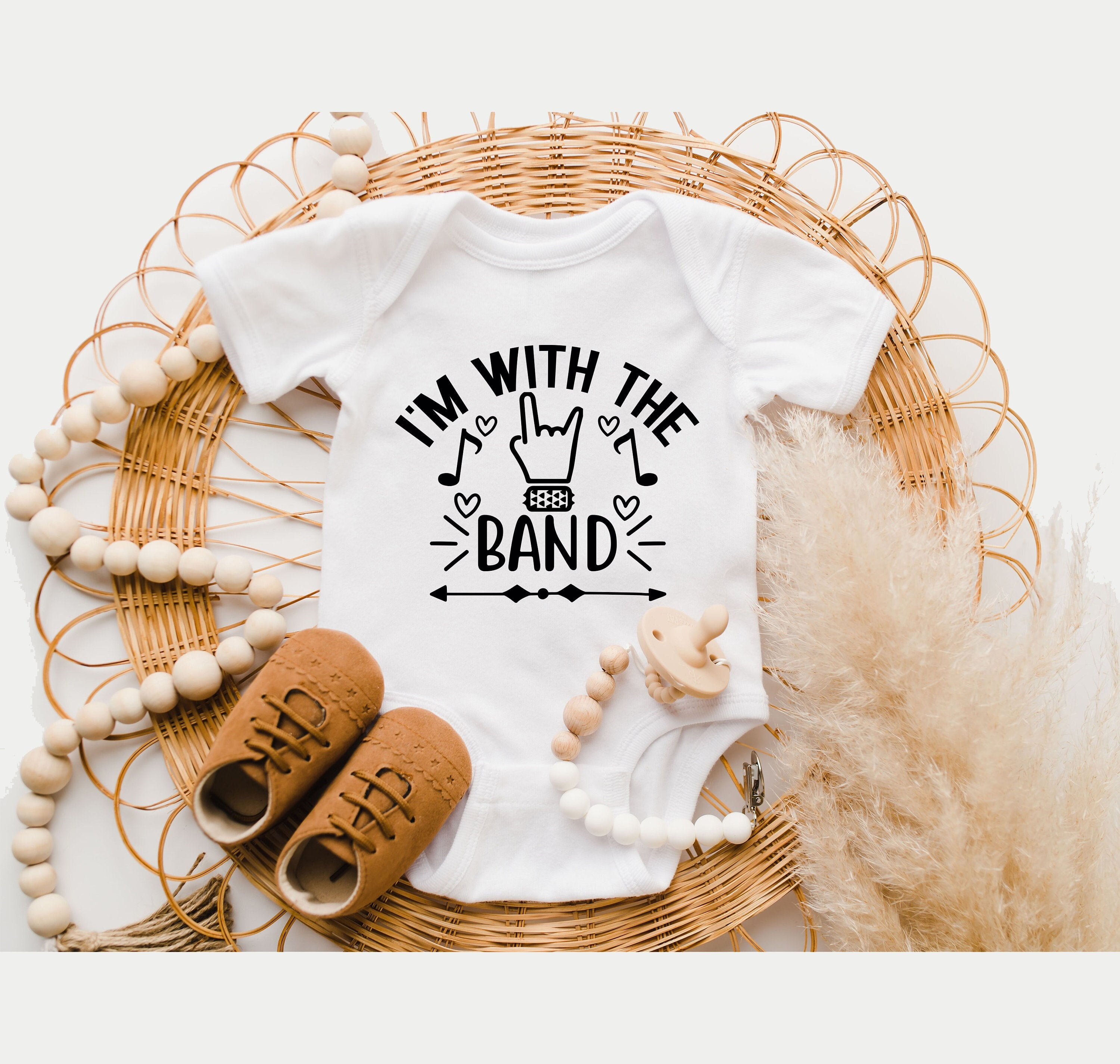 Bella Canvas with I'M With The Band, Cute Handmade Music Band, Cool ...