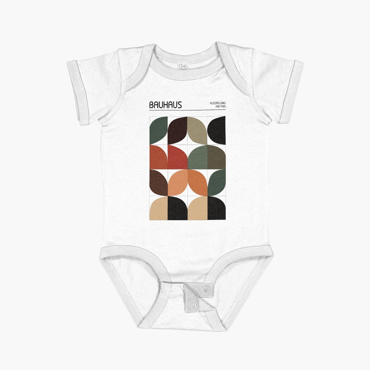 Bella Canvas Bauhaus Leaf Grid €“ Earth-Tone Geometric Abstract Short ...