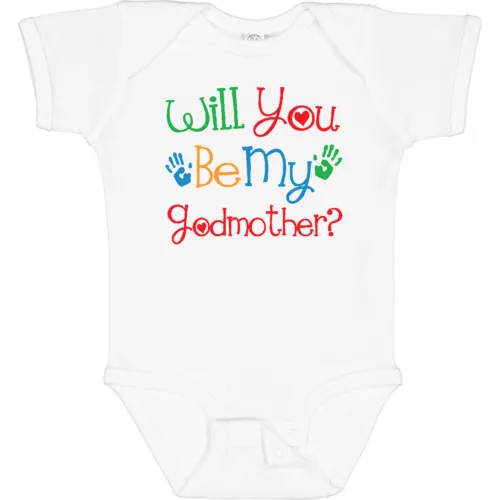 Bella Canvas Be My Godmother Proposal Baby Bodysuit Godparents Future Announcement Baby Bodysuit ...