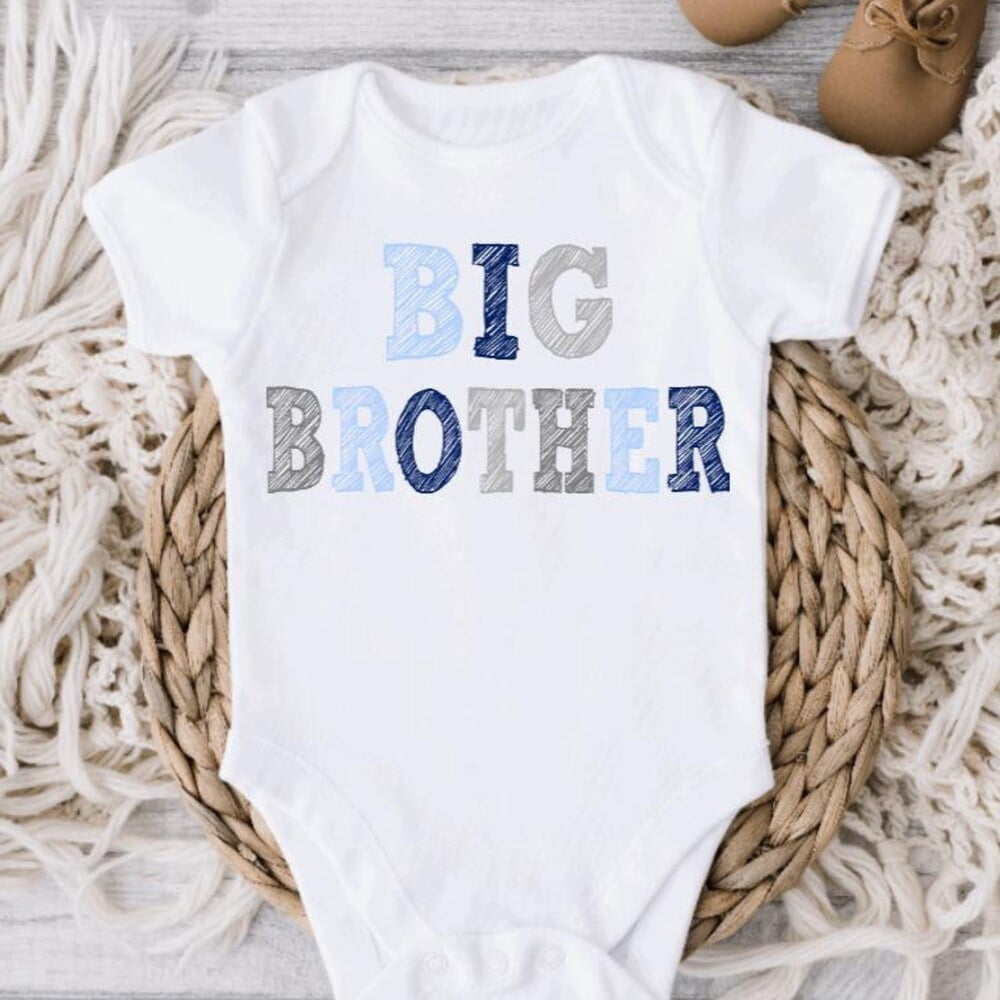 Bella Canvas with Big Brother Baby Outfit, Birth Announcement, Siblings ...