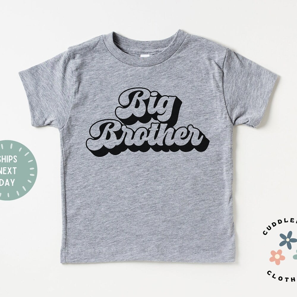 Bella Canvas Big Brother Shirt, Retro Big Bro Kids Shirt, Boys Sibling ...