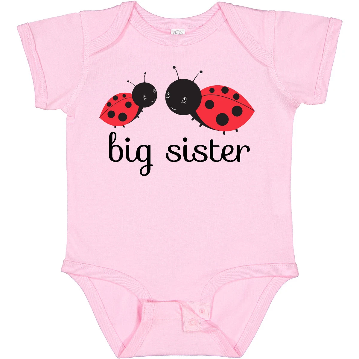 Bella Canvas Big Sister Baby Bodysuit Ladybugs Red Black Little One ...