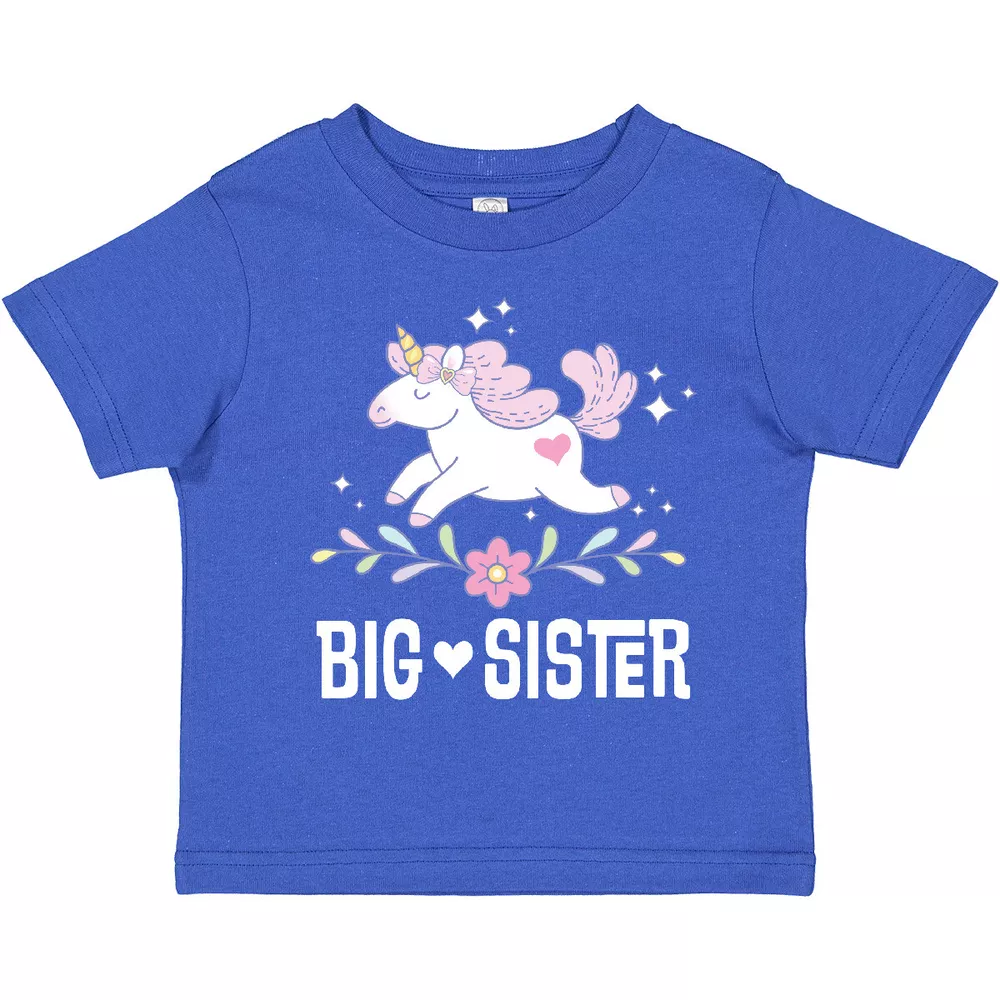 Bella Canvas Big Sister Girls Unicorn Toddler Shirt Sis Siblings Announcement Kid Toddler Shirt ...