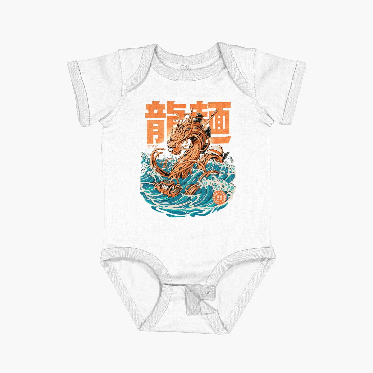 Bella Canvas Black Great Ramen Dragon Off Kanagawa Short Sleeve Baby ...