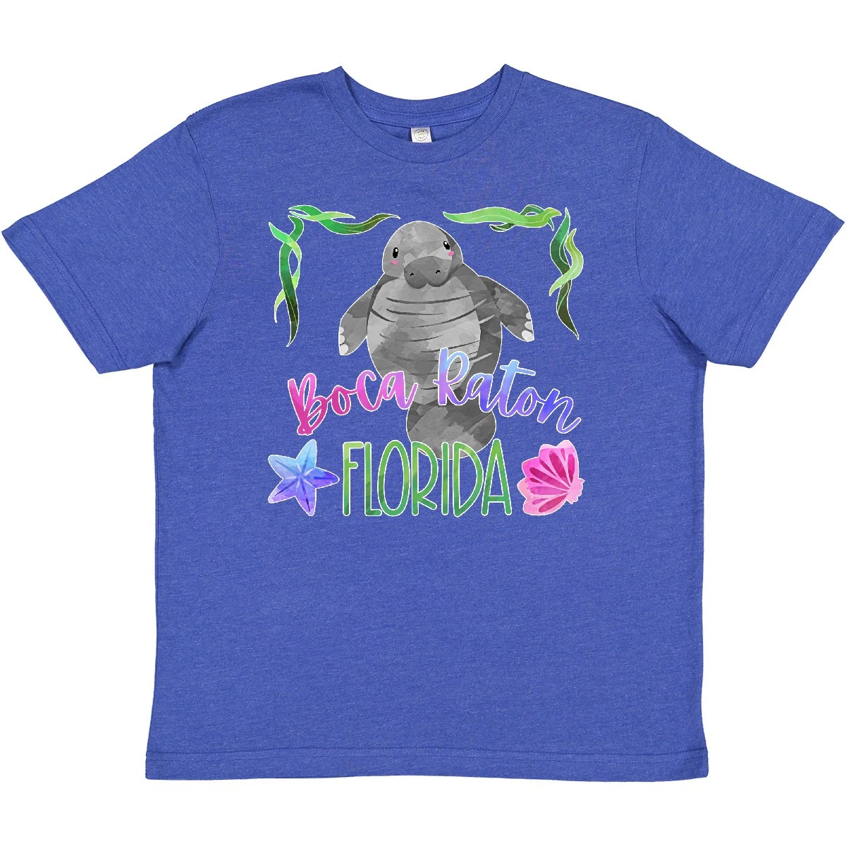 Bella Canvas Boca Raton Florida Cute Swimming Manatee Toddler T-Shirt ...