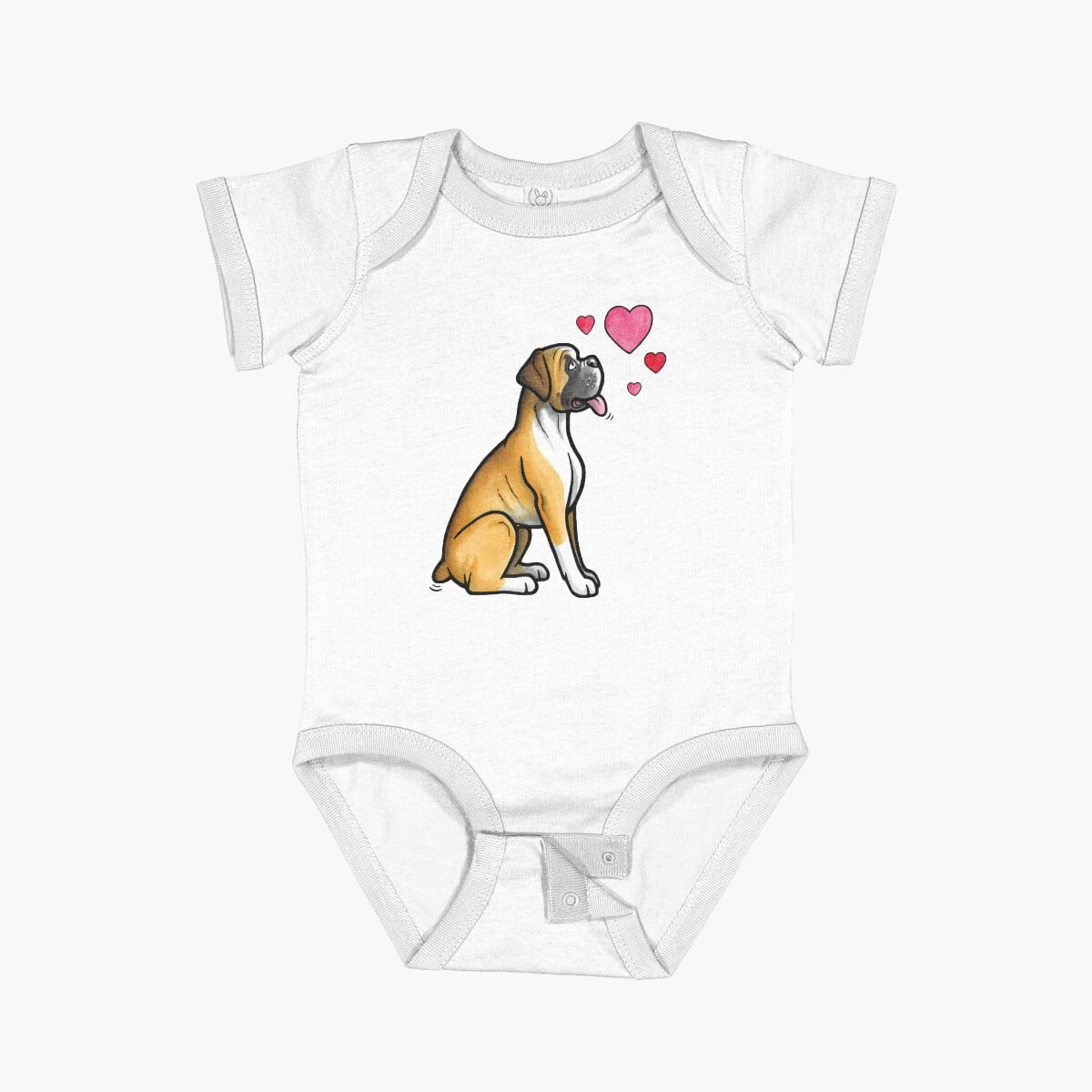 Bella Canvas Boxer Dog Love Short Sleeve Baby One-Piece Newborn Gender ...