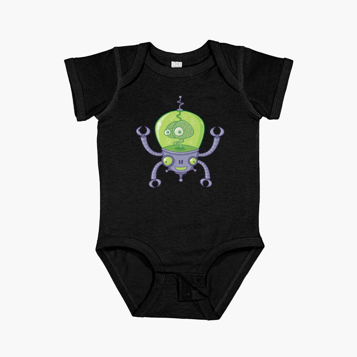 Bella Canvas Brainbot Robot With Brain Short Sleeve Baby One-Piece ...