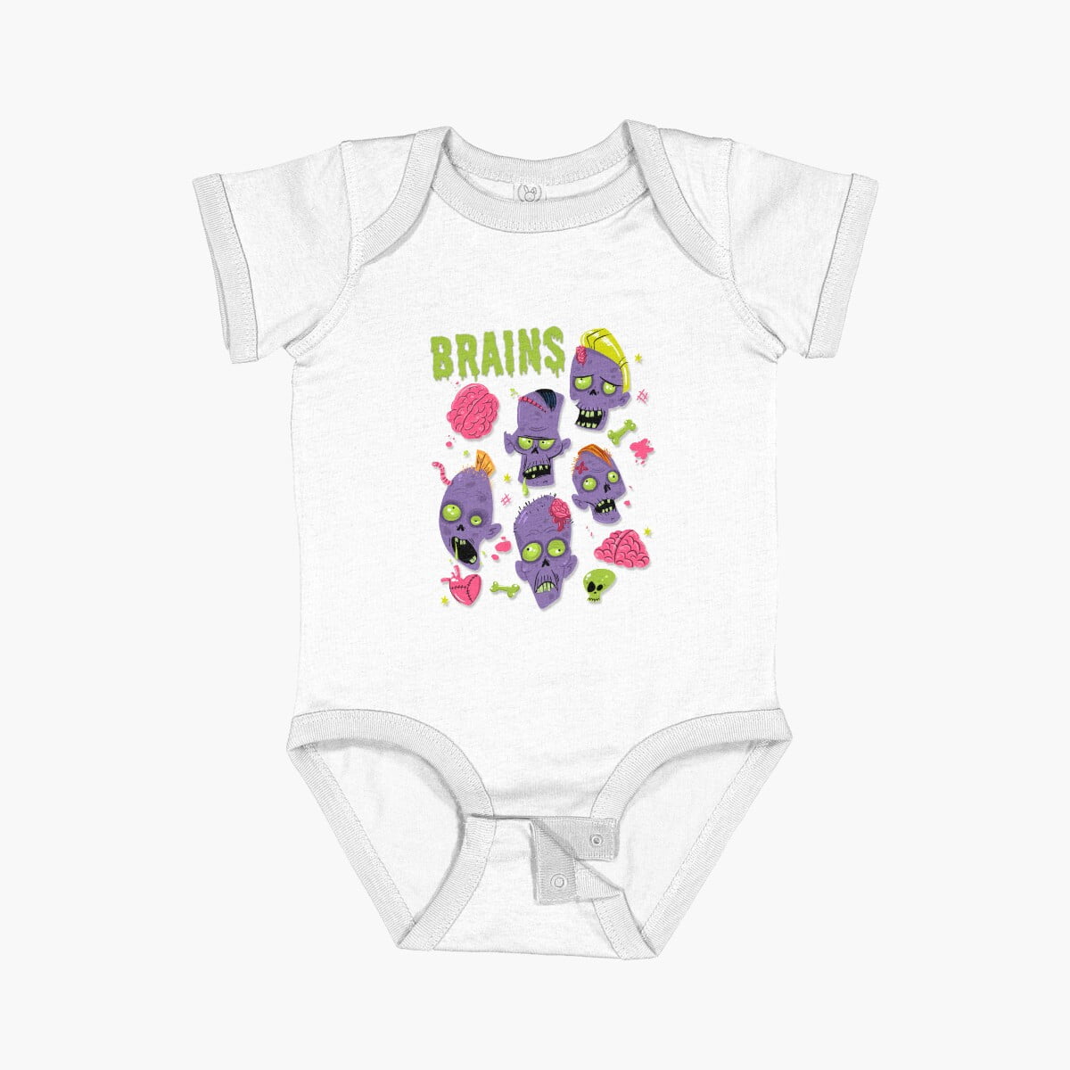 Bella Canvas Brains Short Sleeve Baby One-Piece Newborn Gender Neutral ...