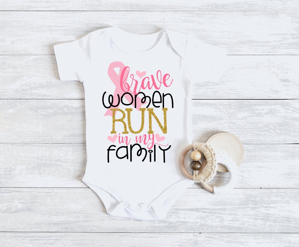 Bella Canvas with Brave Women Run In My Family, Breast Cancer Grandma ...