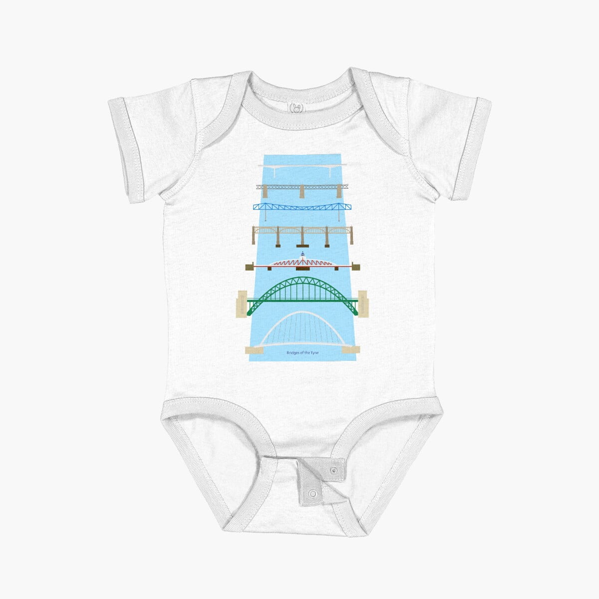 Bella Canvas Bridges Of The Tyne Short Sleeve Baby One-Piece Newborn ...