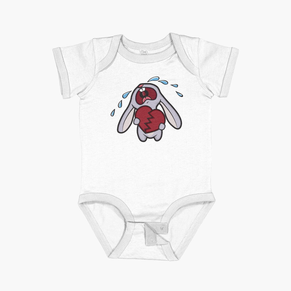 Bella Canvas Broken Hearted Bunny Short Sleeve Baby One-Piece Newborn ...