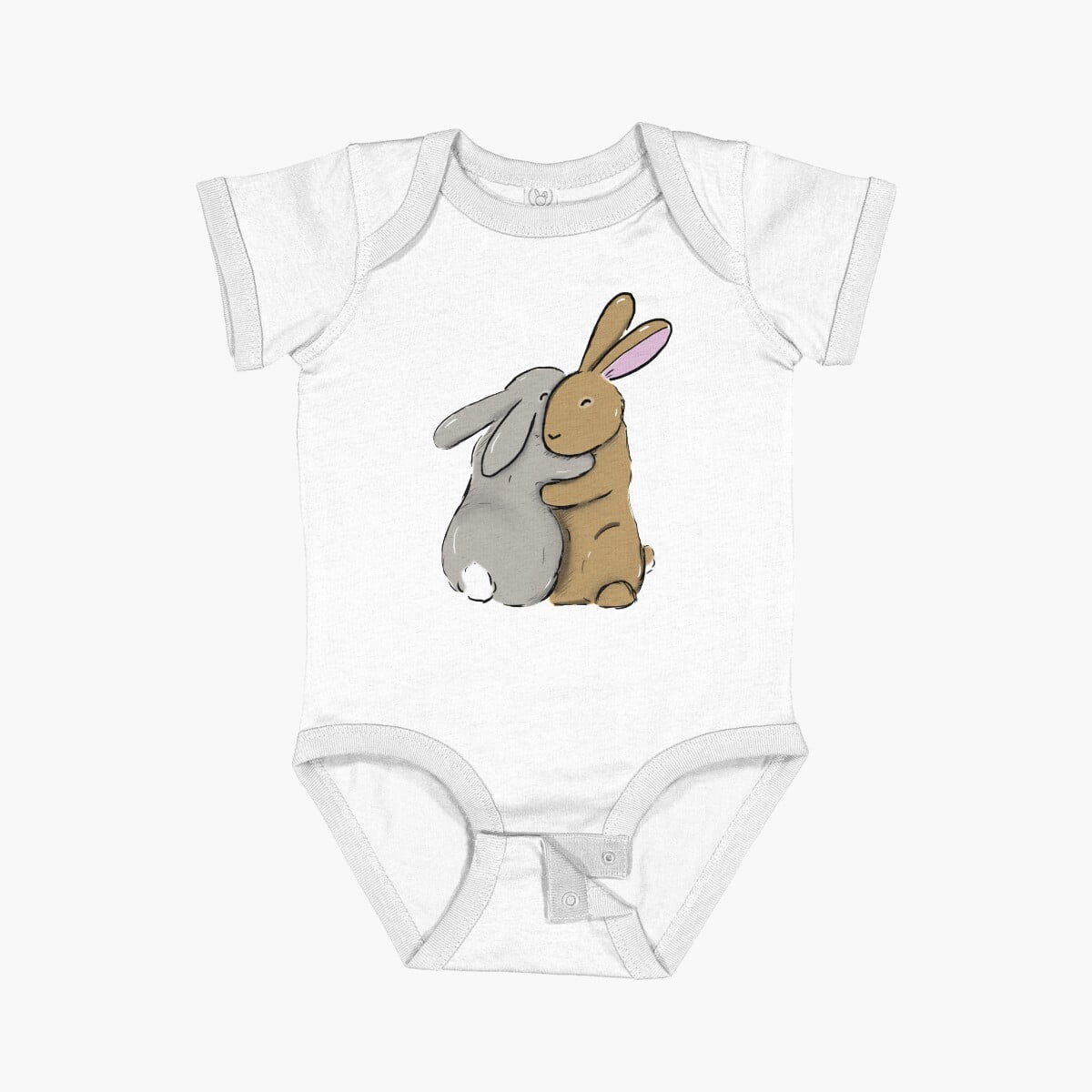 Bella Canvas Bunny Hugs Short Sleeve Baby One-Piece Newborn Gender ...