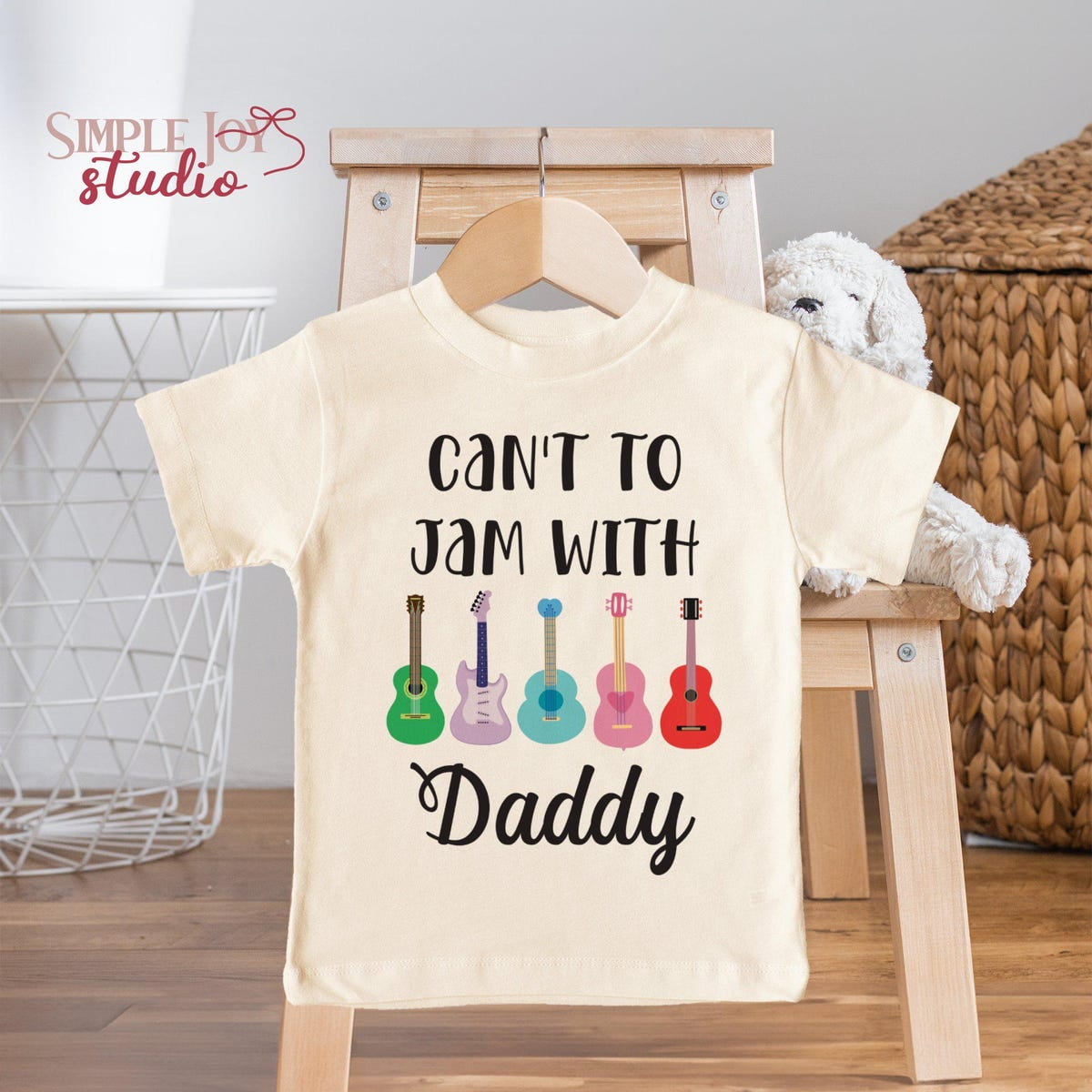 Bella Canvas Can't Jam with Daddy Toddler Shirt, Guitar Father's Day Gift, Cute Music Lover Tee ...