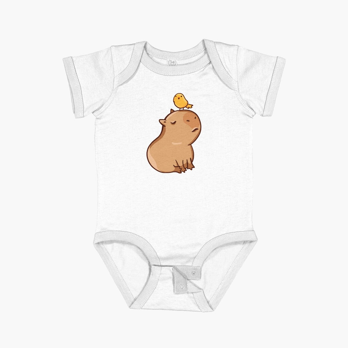 Bella Canvas Capybara With Bird Short Sleeve Baby One-Piece Newborn ...