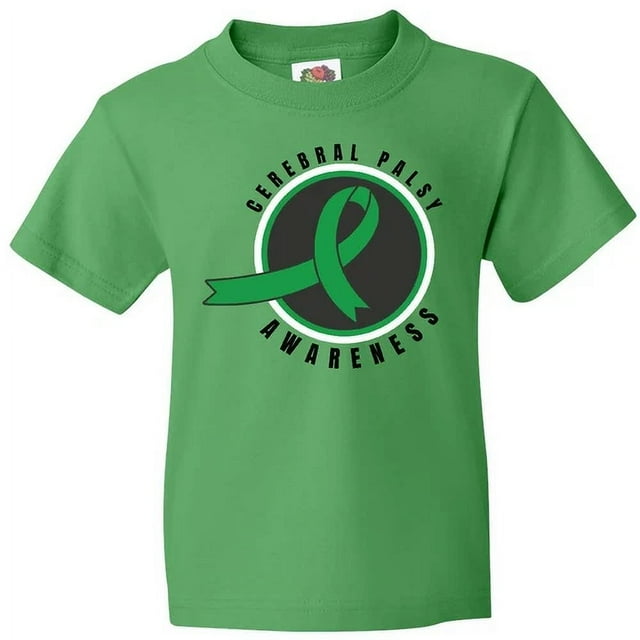 Bella Canvas Cerebral Palsy Awareness Green Ribbon Badge Month March Toddler Shirt - Walmart.com