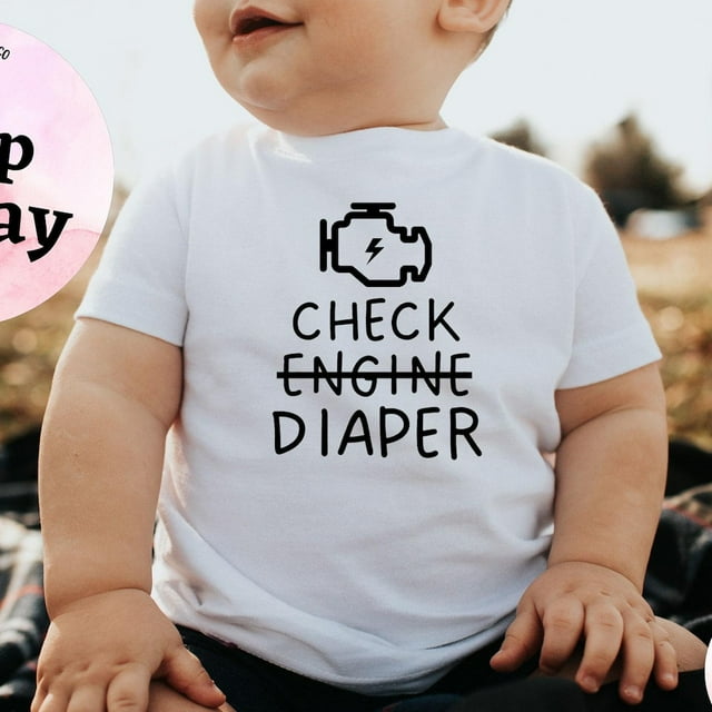 Bella Canvas Check Engine Baby, Funny Baby Gift, Baby Bodysuit, Cute ...